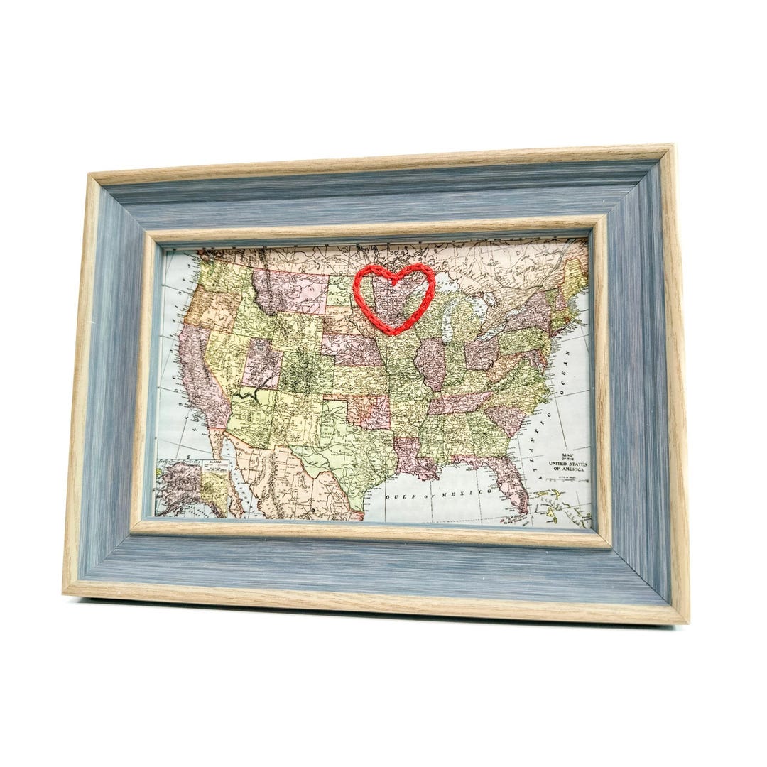 Minnesota Heart Map | Custom Map Gift | Anniversary Gift for Him ...