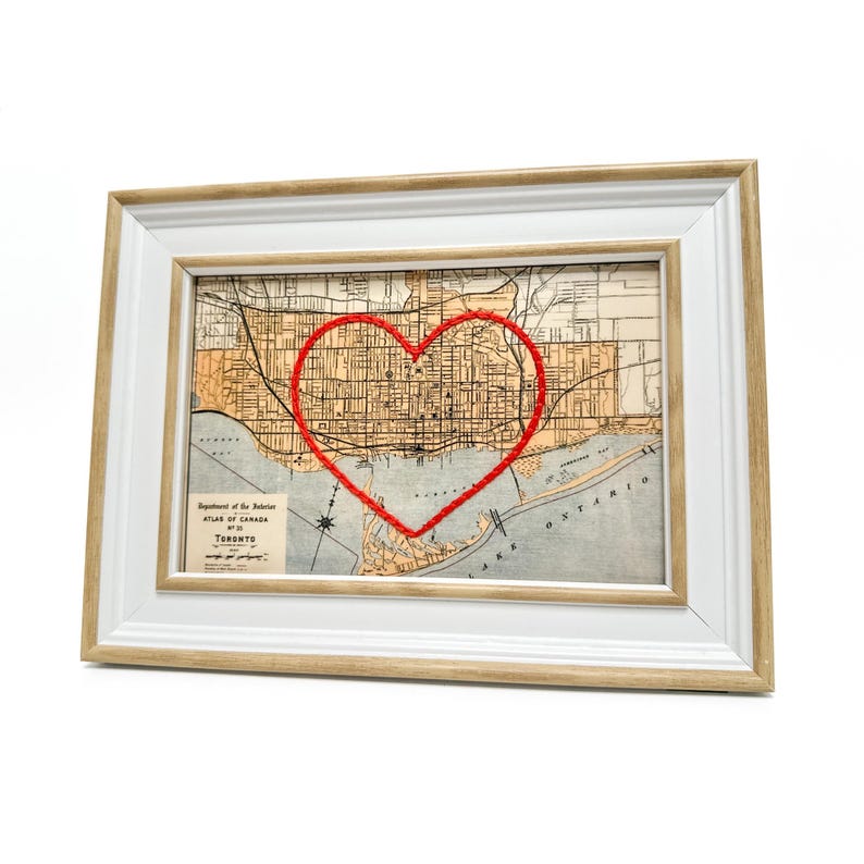 Toronto Heart Map | Custom Map Gift | Personalized Anniversary Gift ...