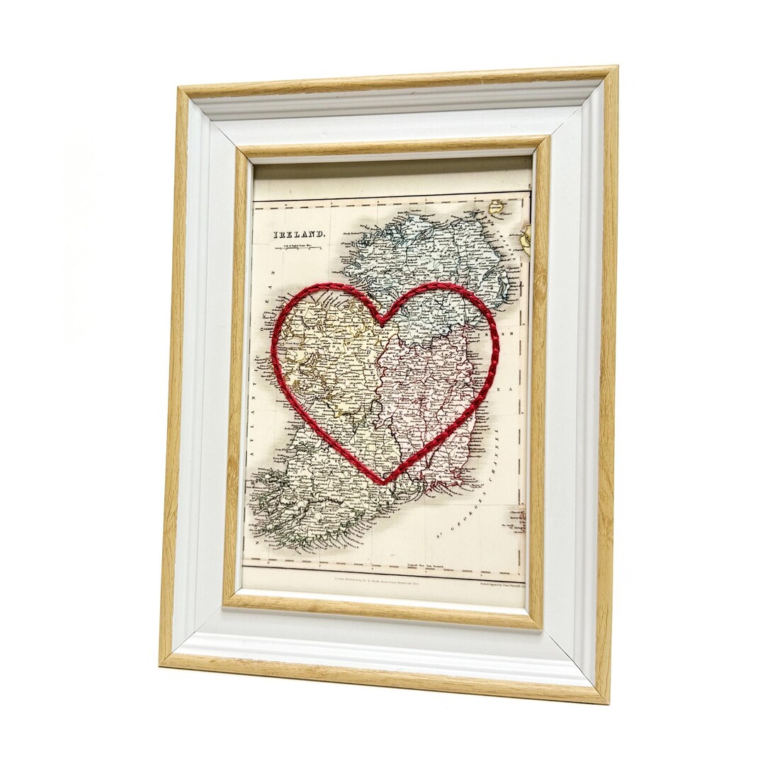 Ireland Heart Map | Custom Map Gift | Irish Anniversary Gift for Him ...