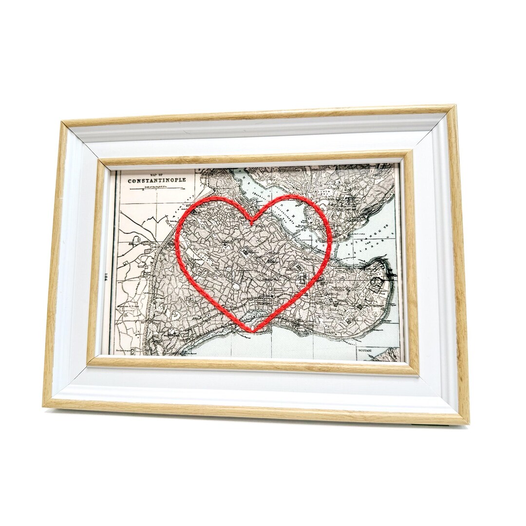 Istanbul Heart Map | Custom Map Gift | Turkish Anniversary Gift ...