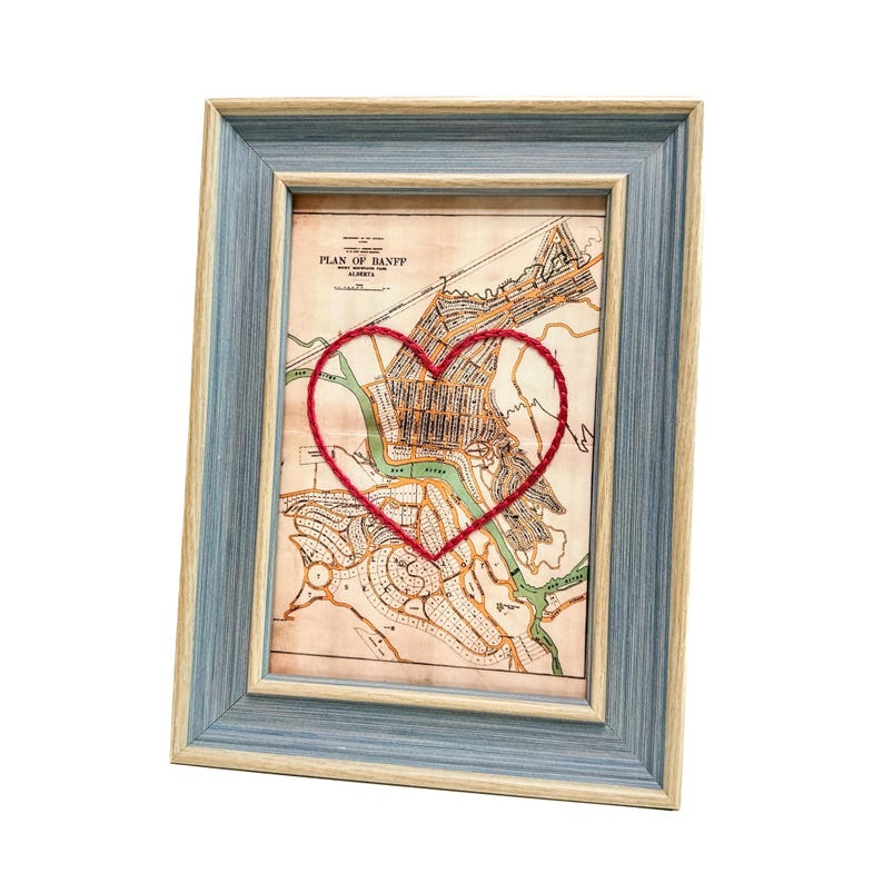 Banff Heart Map | Custom Map Gift | Personalized Anniversary Gift ...