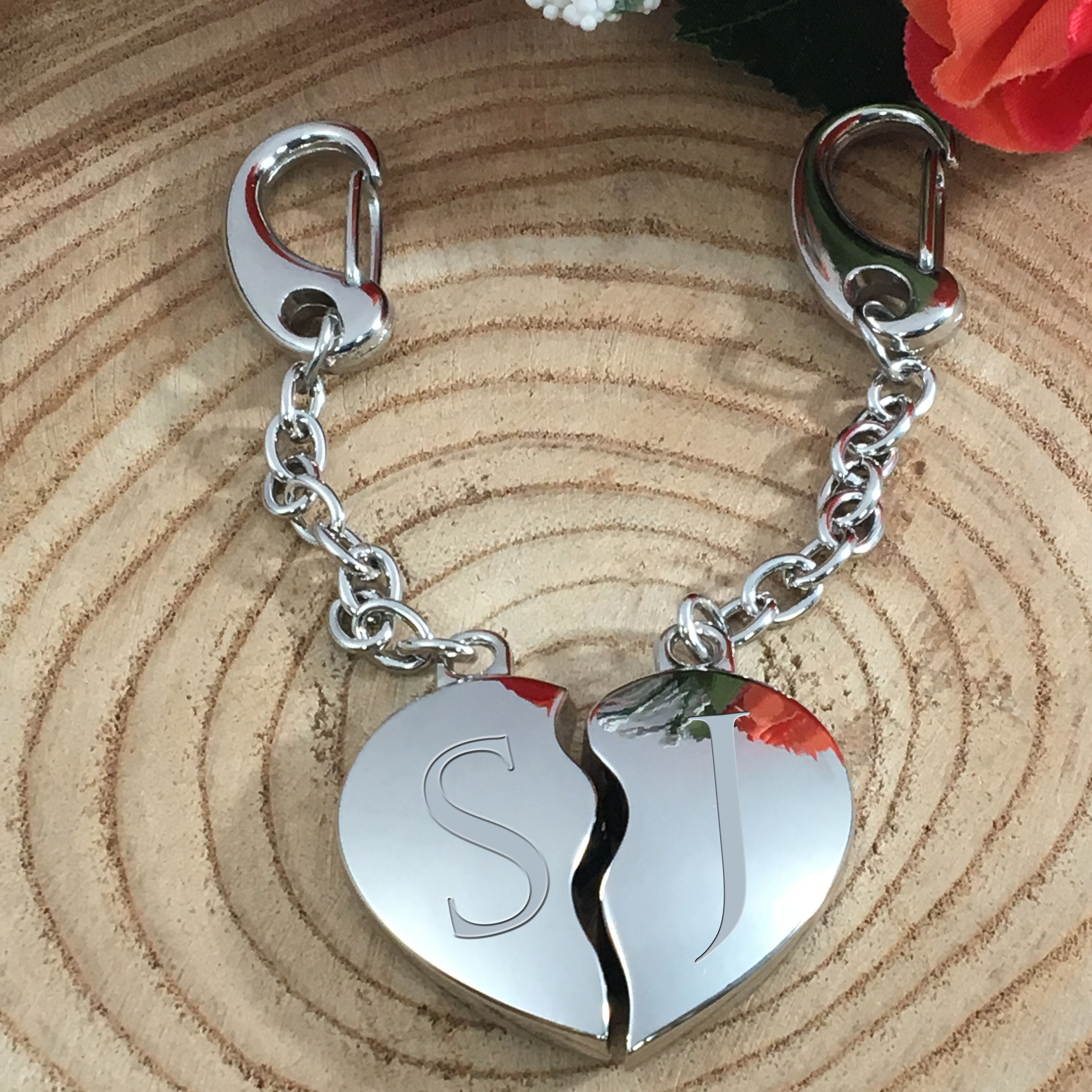 Personalised Joining Heart Keyring in Luxurious Presentation - Etsy UK