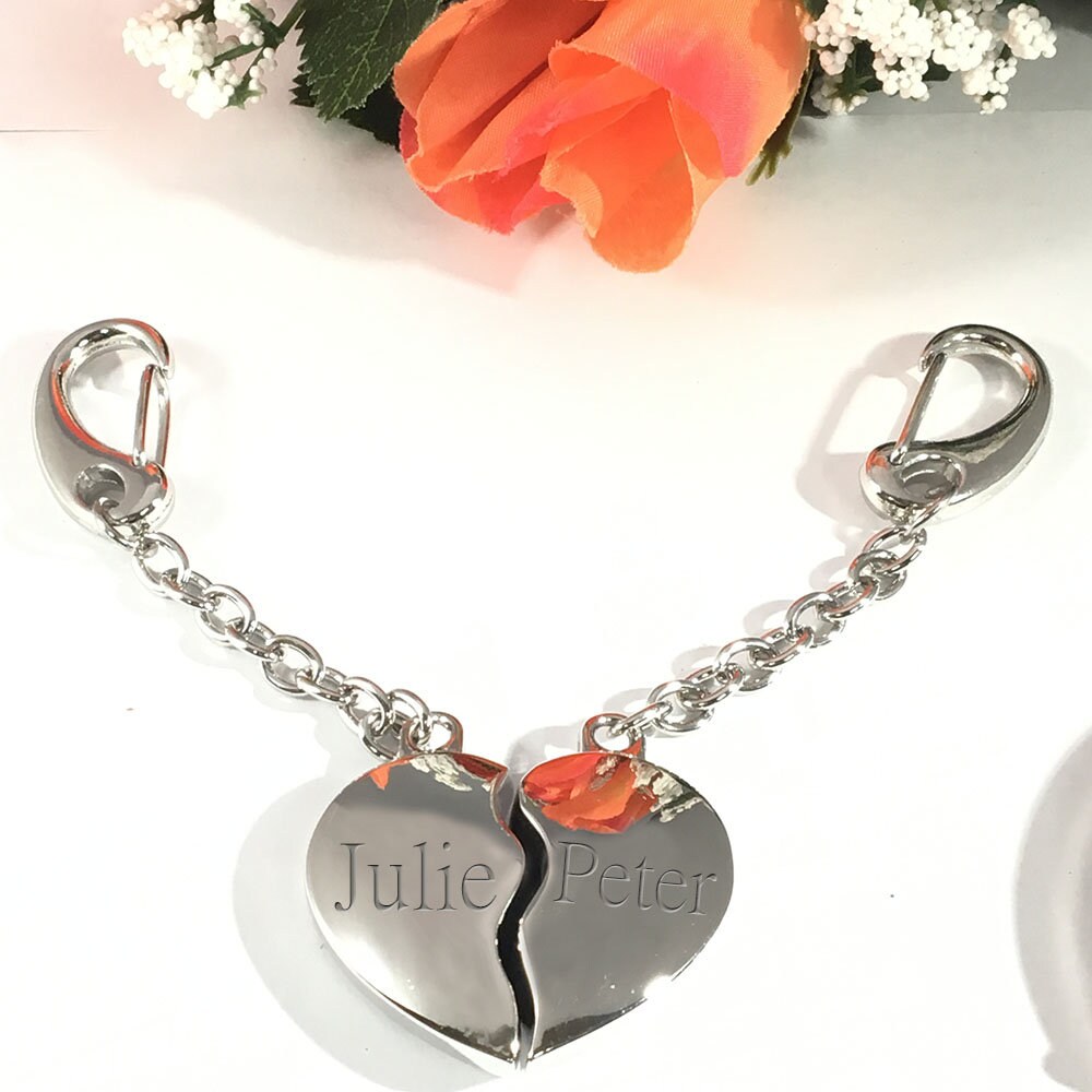 Personalised Joining Heart Keyring in Luxurious Presentation - Etsy UK