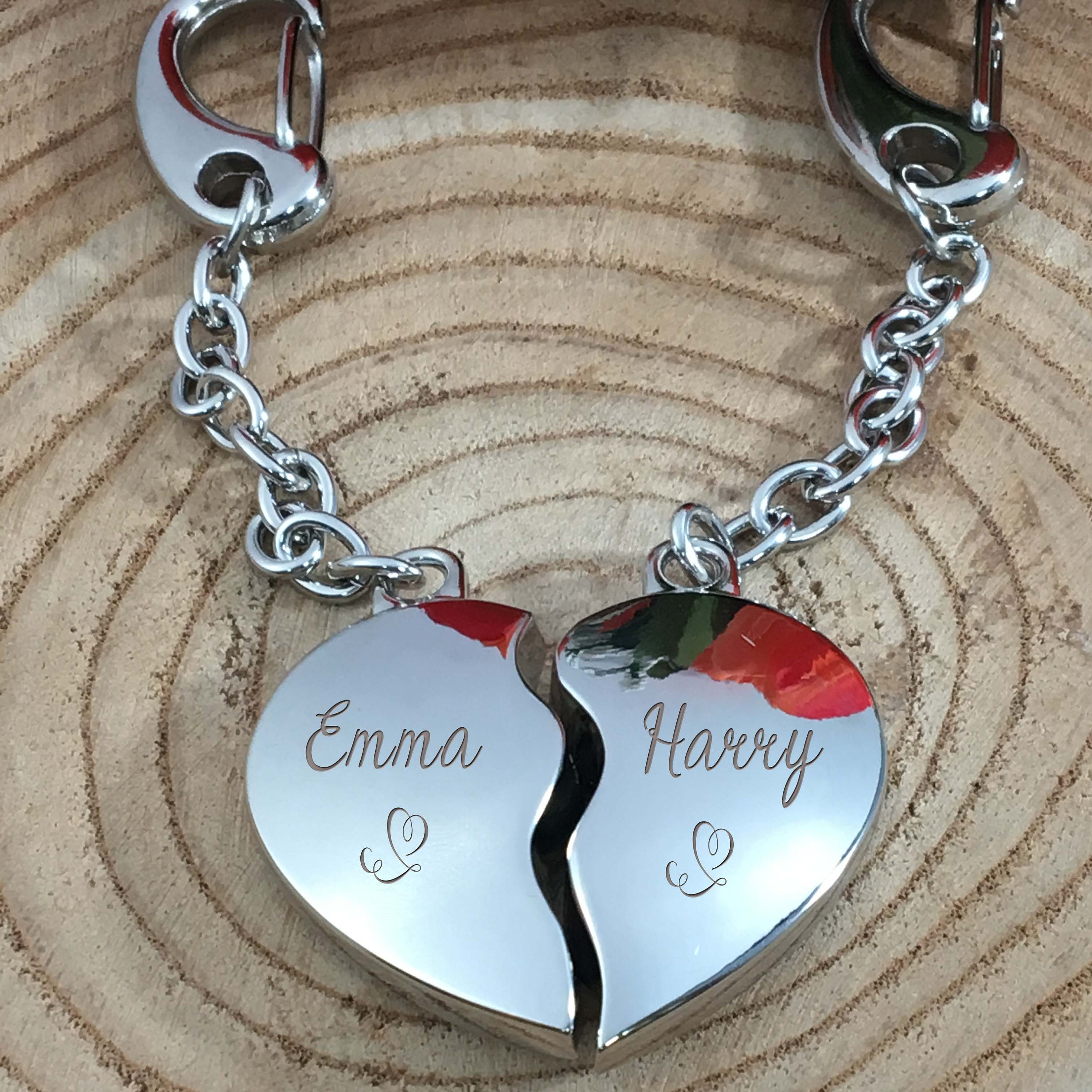 Personalised Joining Heart Keyring in Luxurious Presentation - Etsy UK