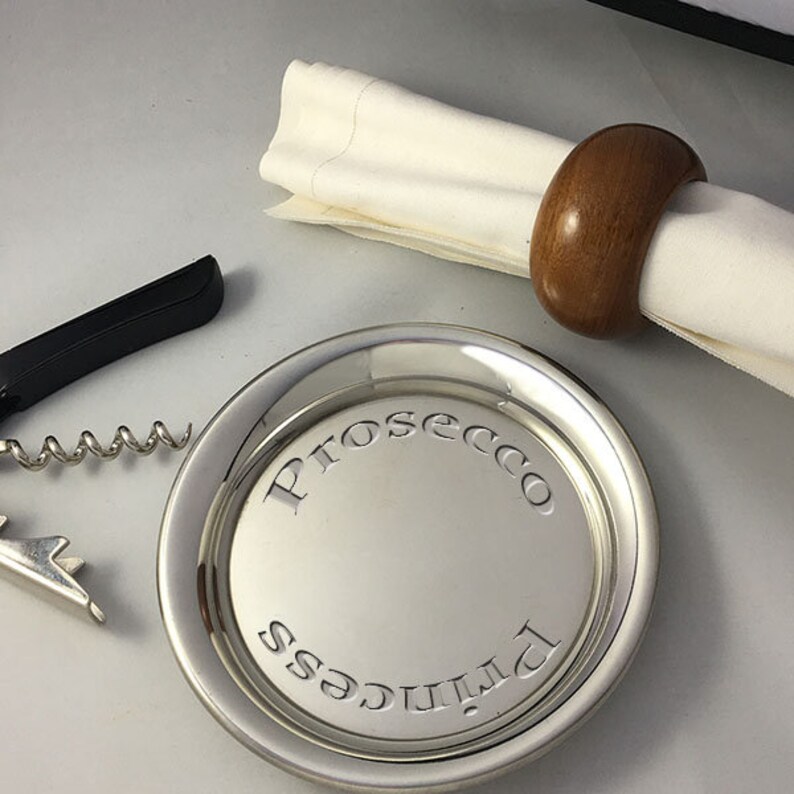 Personalised Pewter Wine Bottle Coaster in Presentation Box. - Etsy