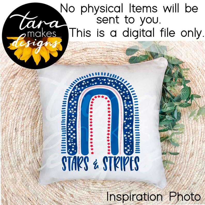 Stars and Stripes Rainbow Sublimation Design, Clipart, Scrapbooking ...