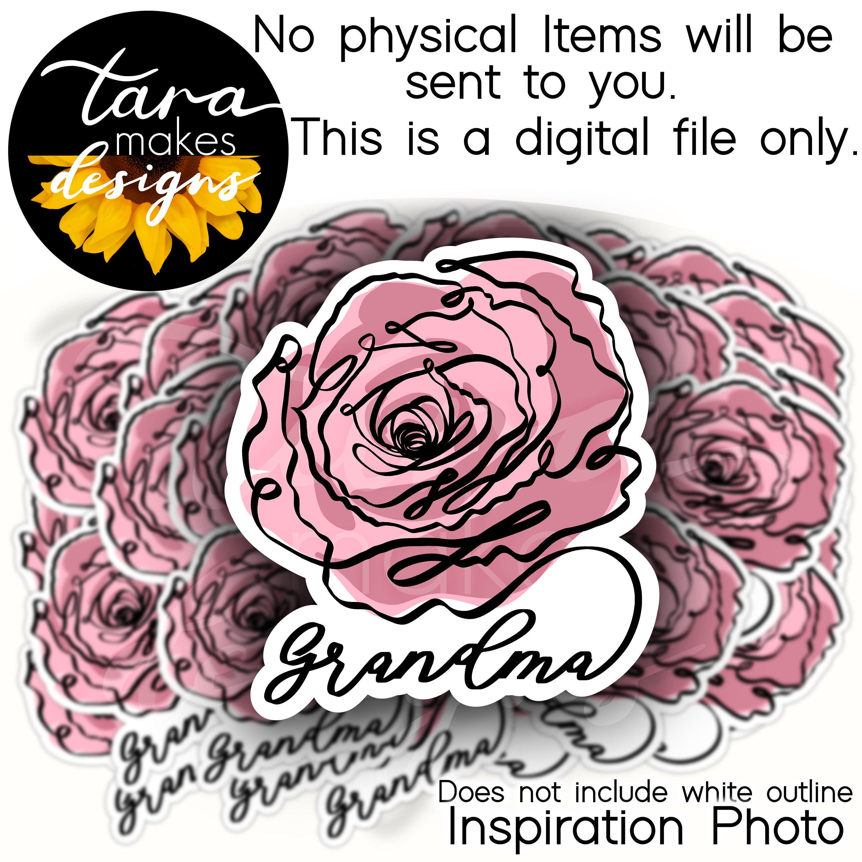 Grandma Rose PNG File Bundle, Sublimation Design, Digital Clipart ...