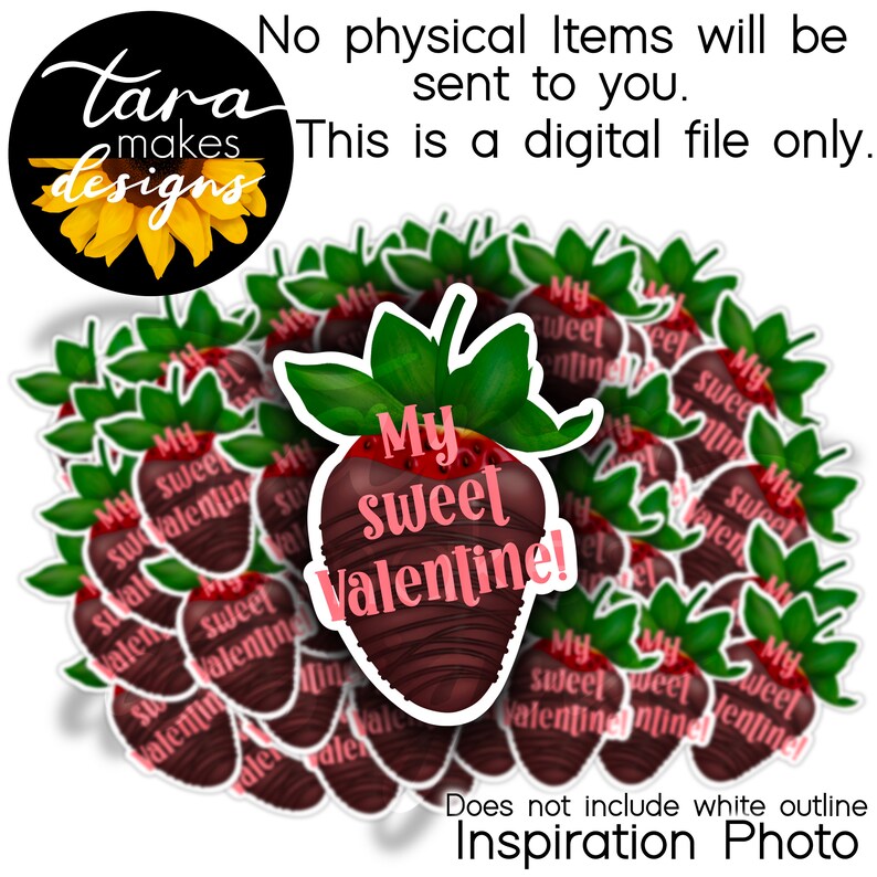 Chocolate Covered Strawberry Valentine PNG File Bundle, Sublimation ...