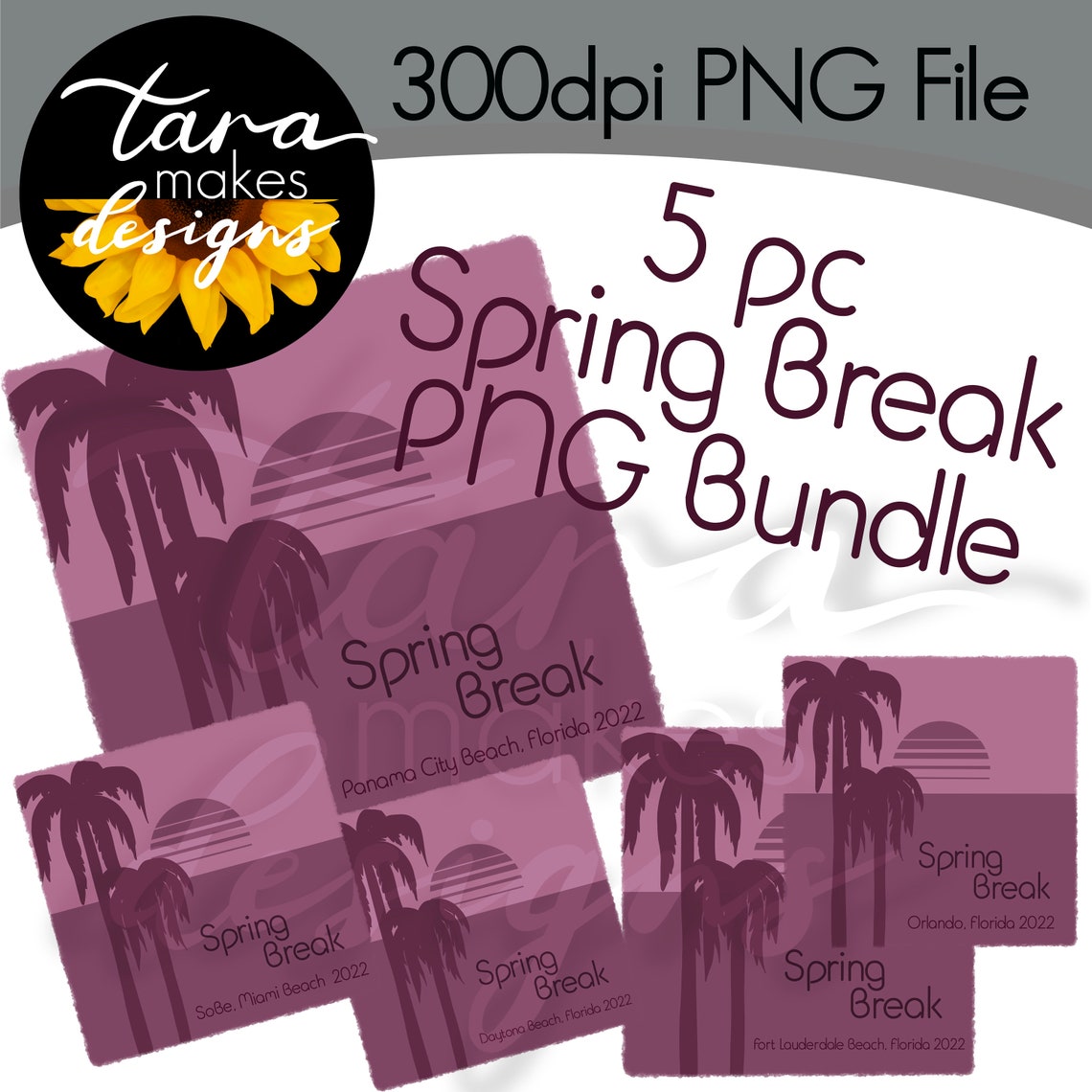 Spring Break Bundle PNG Files Sublimation Digital Clipart - Etsy