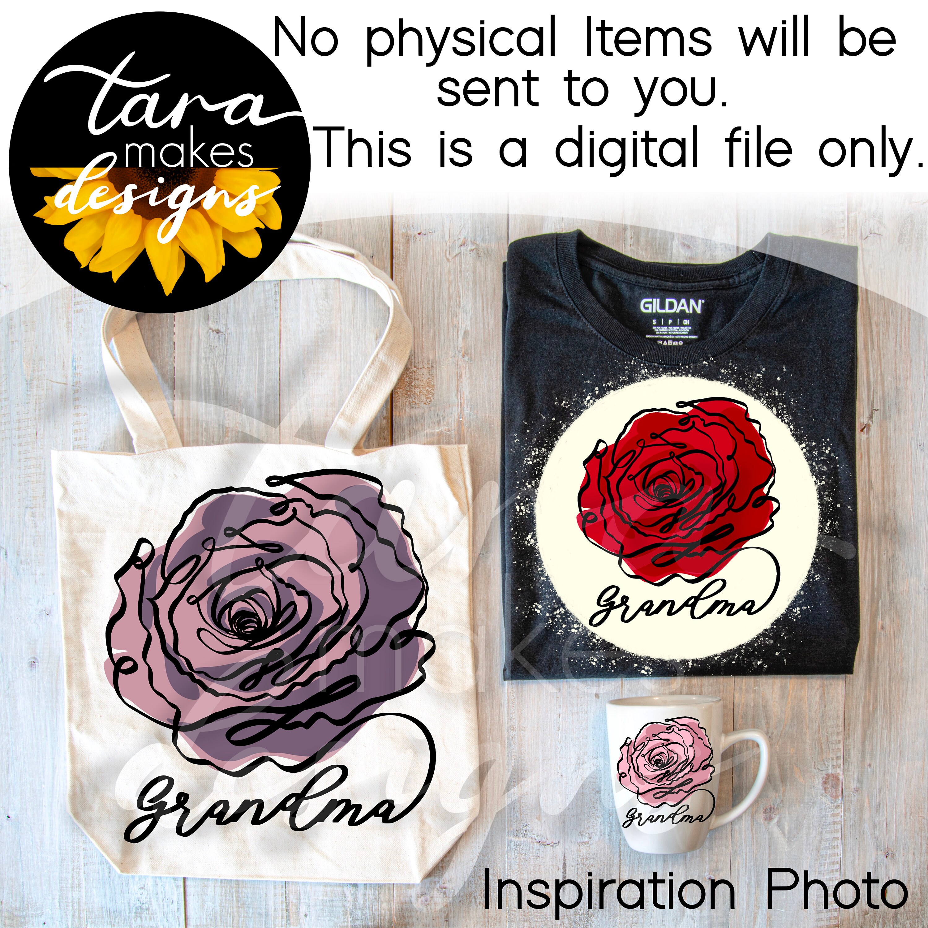 Grandma Rose PNG File Bundle, Sublimation Design, Digital Clipart ...