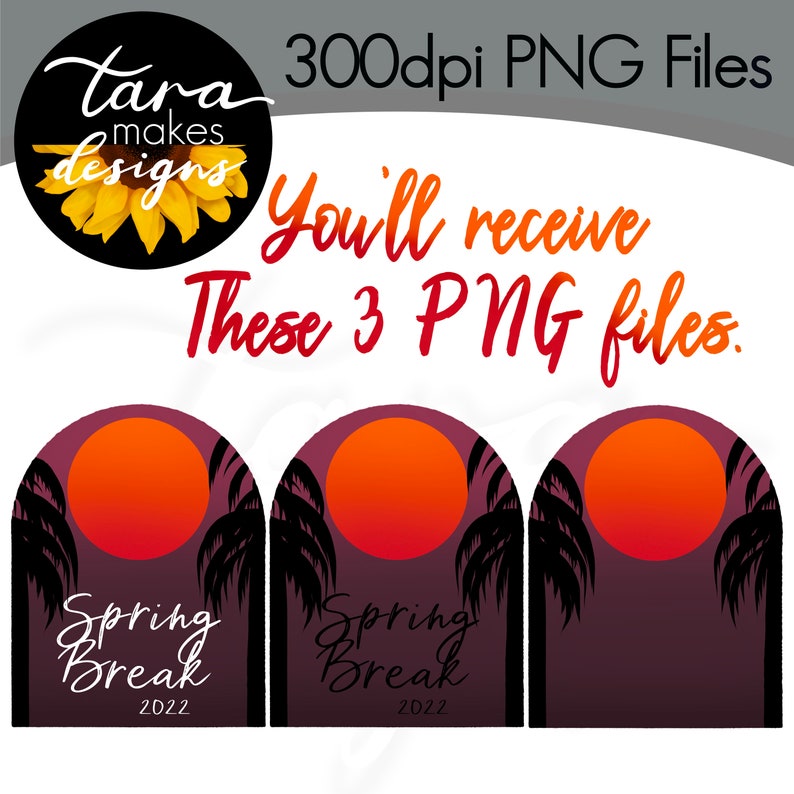 Spring Break Boho Sunset Bundle PNG Files, Sublimation, Digital Clipart ...