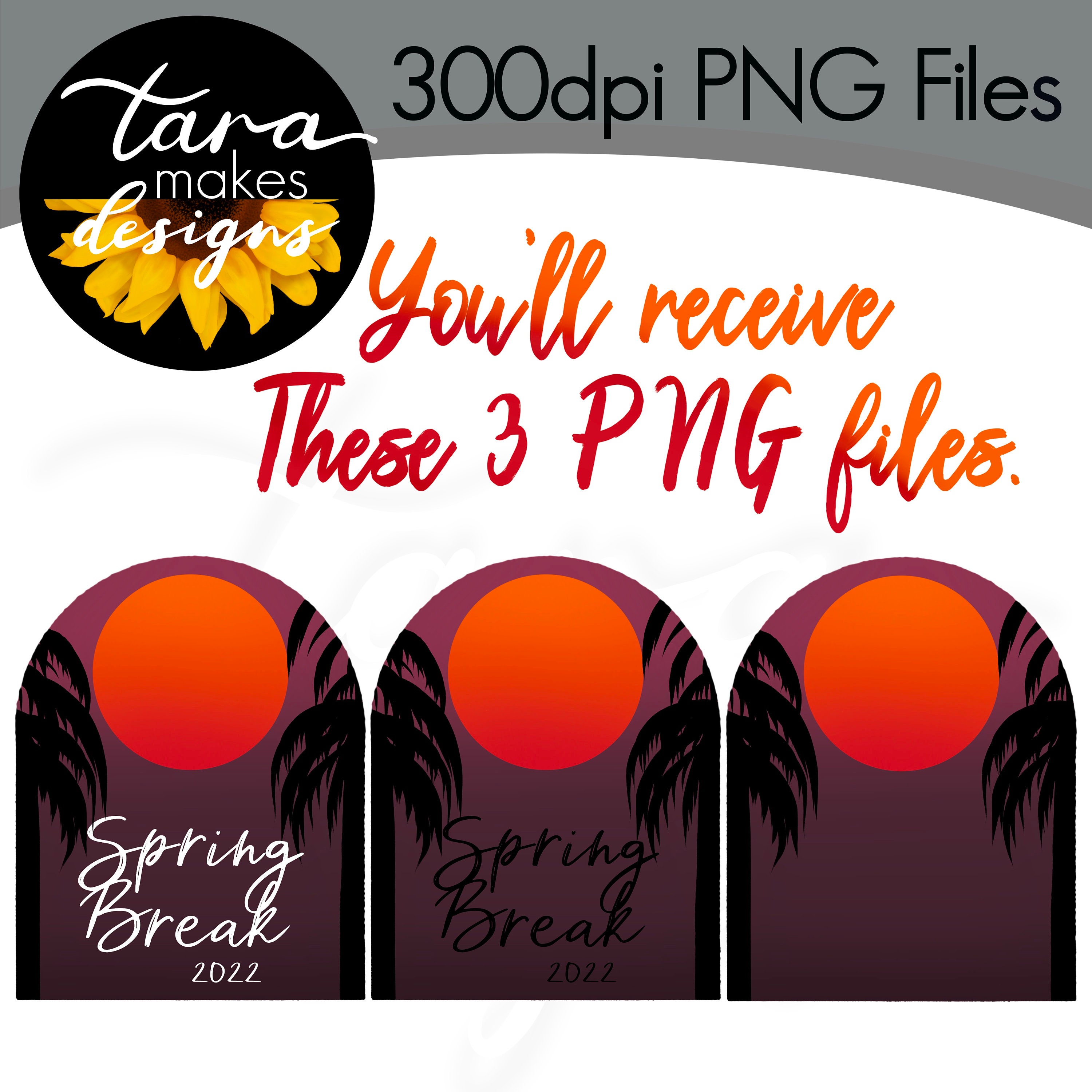 Spring Break Boho Sunset Bundle PNG Files, Sublimation, Digital Clipart ...