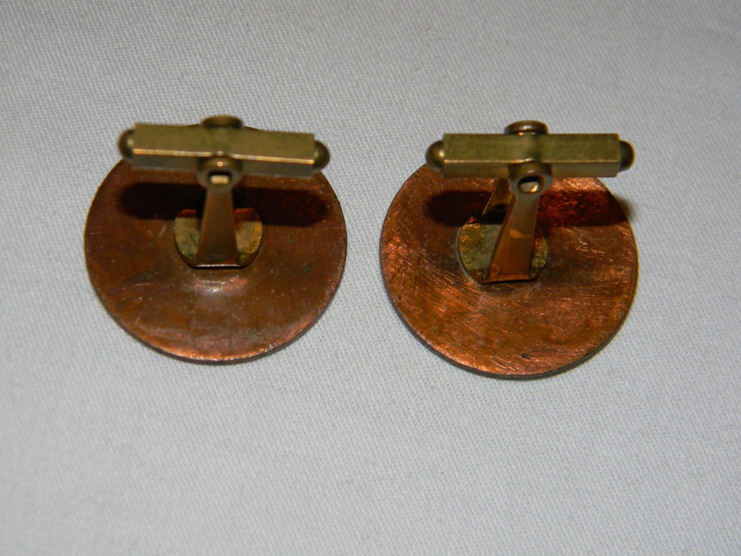 Vintage Mid-century Modernist Enamel on Copper Cufflinks (wearable Art ...