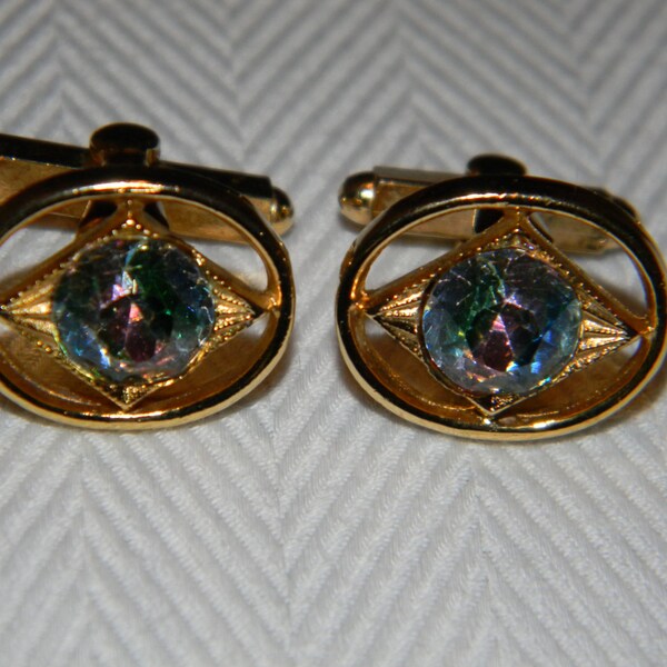 Rhinestone Cufflinks - Etsy