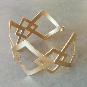 Geometric Bracelet, Gold Cuff Bracelet, Wide Cuff, Gold Bracelet ...
