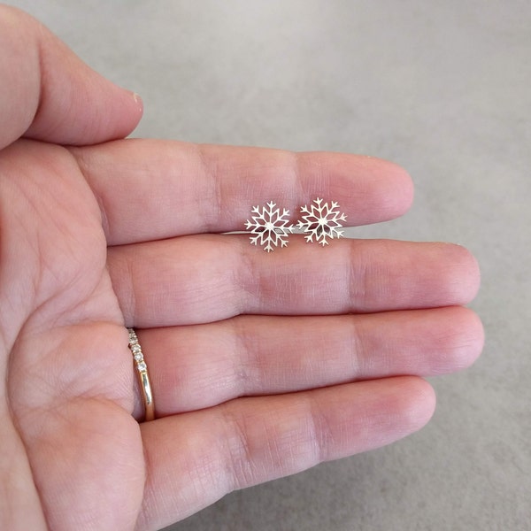 Snowflake Stud Earrings - Etsy