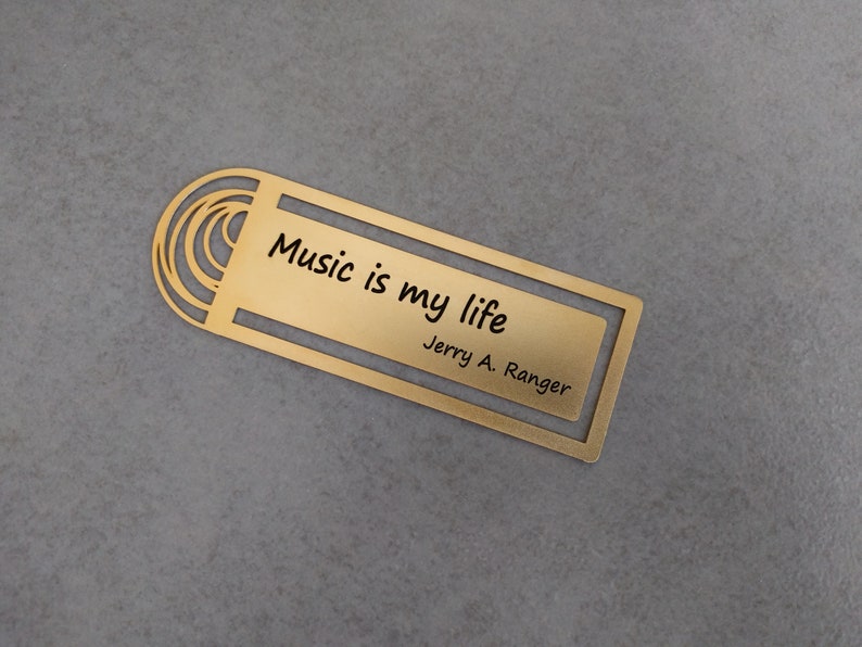 Gold Engraved Bookmark Personalize Bookmark Name Bookmark - Etsy