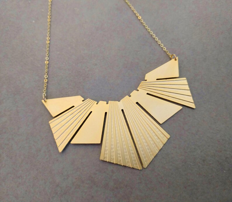 Triangle Necklace, Gold Triangle, Geometric Necklace, Gold Necklace ...