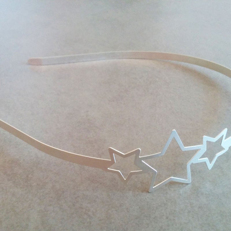 Silver Star Headband - Etsy