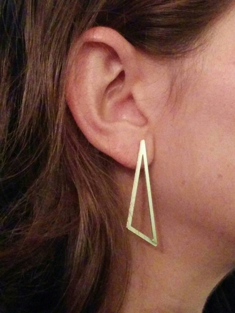 Triangle Earrings Geometric Earrings Triangle Studs Stud - Etsy Israel