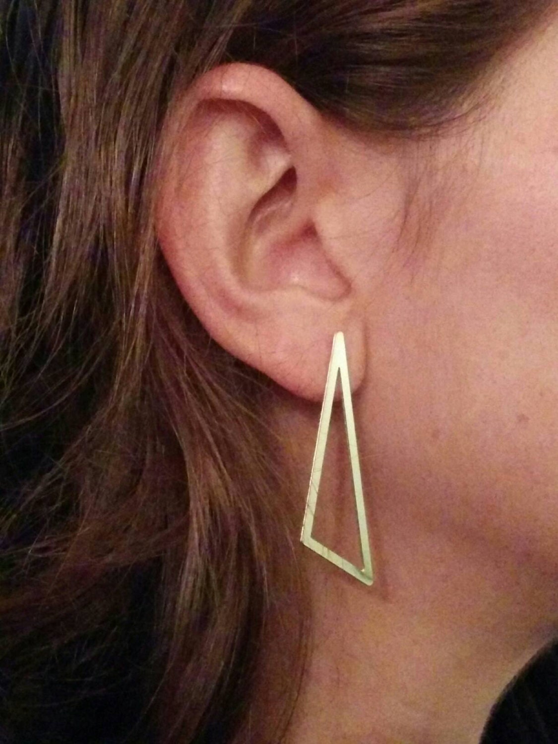 Triangle Earrings Geometric Earrings Triangle Studs Stud - Etsy Israel