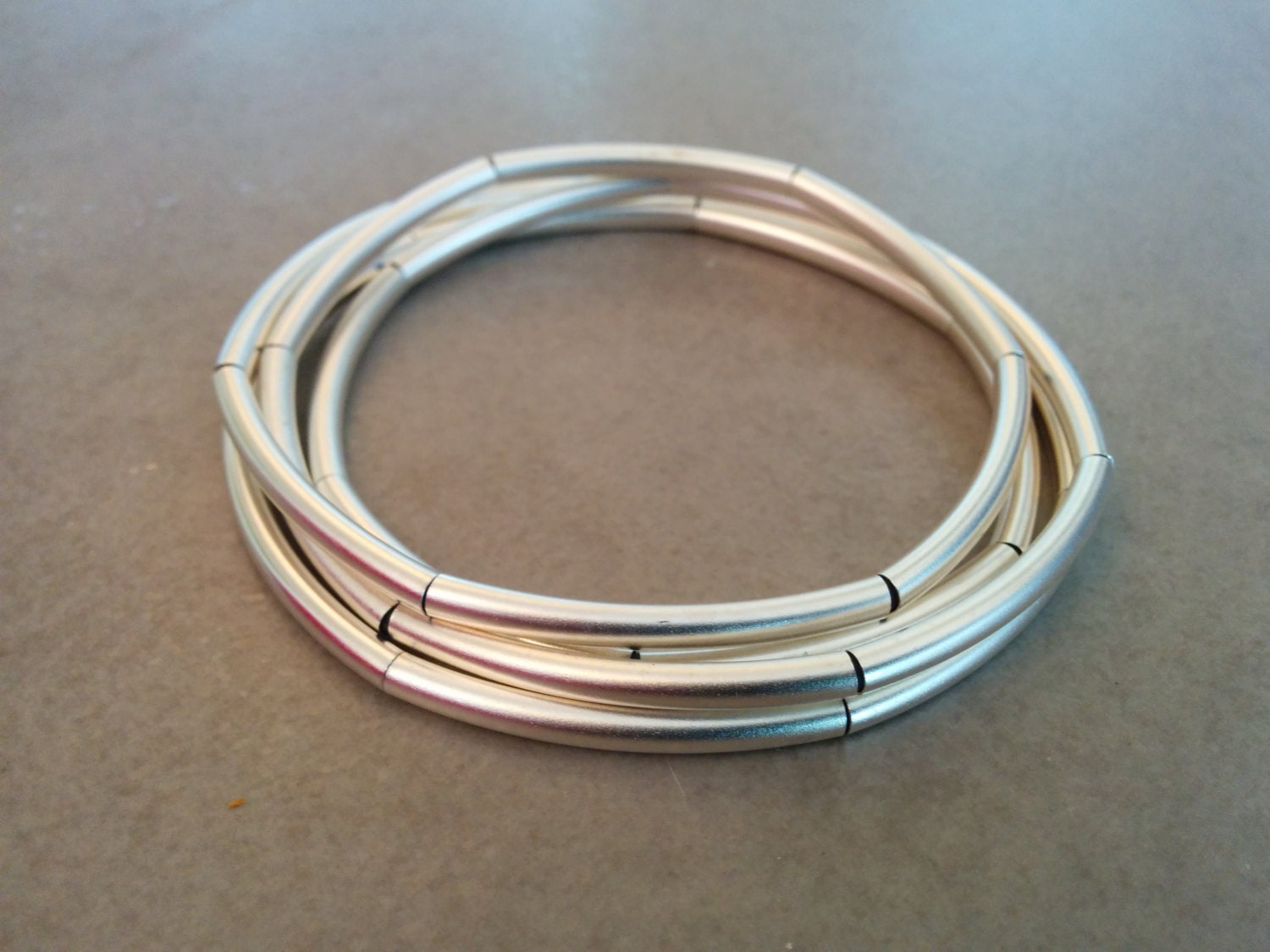 Silver Tubes Necklace, Long Necklace, Silver Necklace, Simple Silver ...