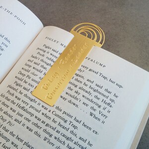 Gold Bookmark, Personalize Bookmark, Name Bookmark, Book Club Gift ...