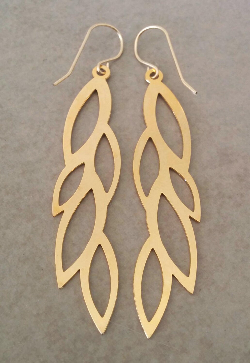 Gold Jewelry Set, Gold Leaf Necklace, Gold Earrings, Jewelry Set, Gold ...