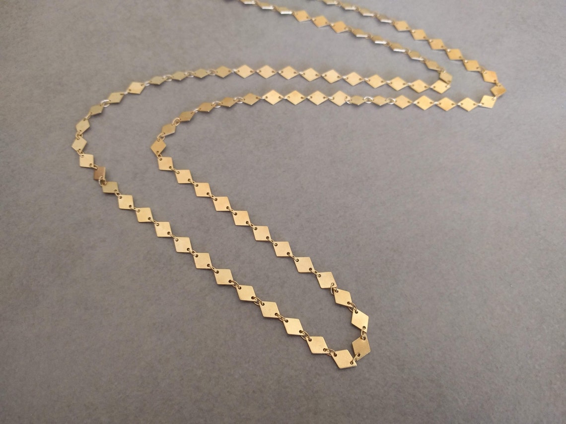 Long Triangle Necklace Gold Triangle Necklace Geometric - Etsy