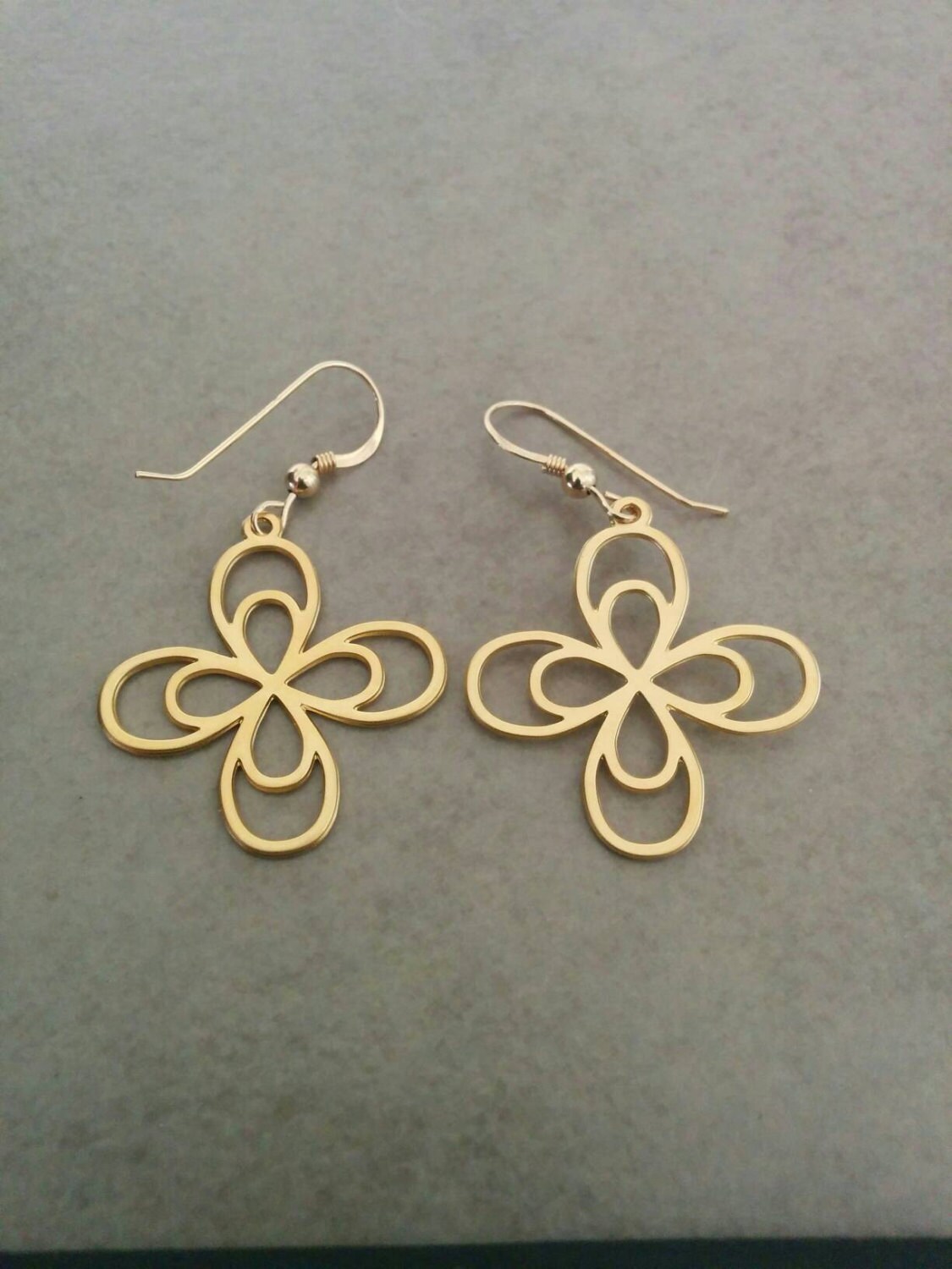 Gold Flower Earrings, Flower Earrings, Gold Earrings, Gold Flower ...