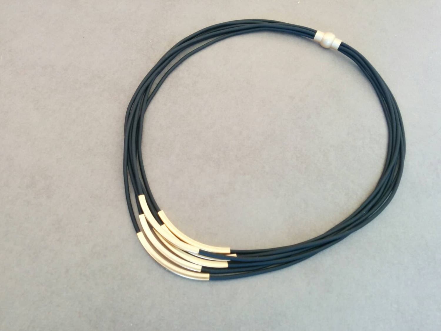 Leather Necklace, Gold Necklace, Leather Jewelry, Leather Cord Necklace ...