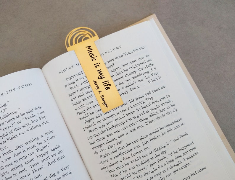 Gold Engraved Bookmark Personalize Bookmark Name Bookmark - Etsy