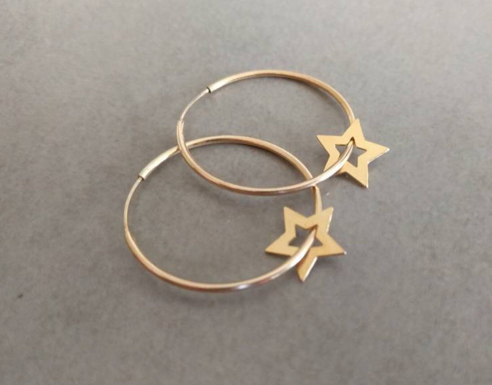 Gold Hoop Earrings Star Earrings Gold Star Earrings Hoop - Etsy
