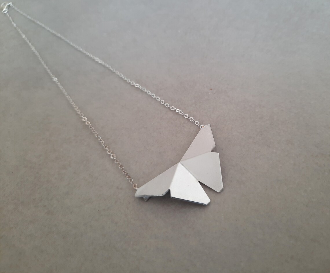 Silver Butterfly Necklace Silver Pendant Necklace Butterfly | Etsy