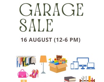 Yard Sale Garage Sale Flyer Party Invitation Digital Card Editable ...
