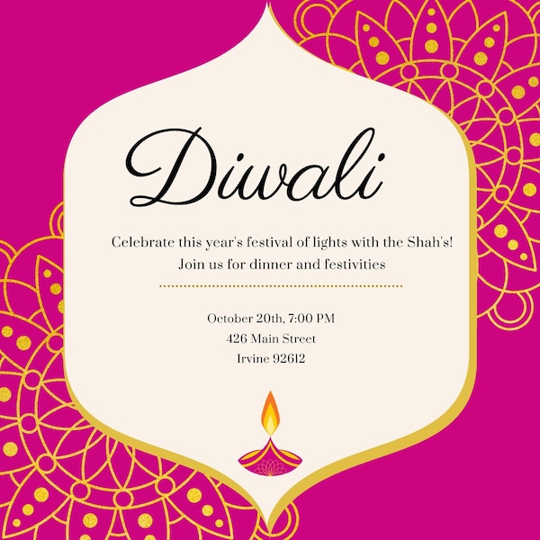 Diwali Invitation Card - Etsy