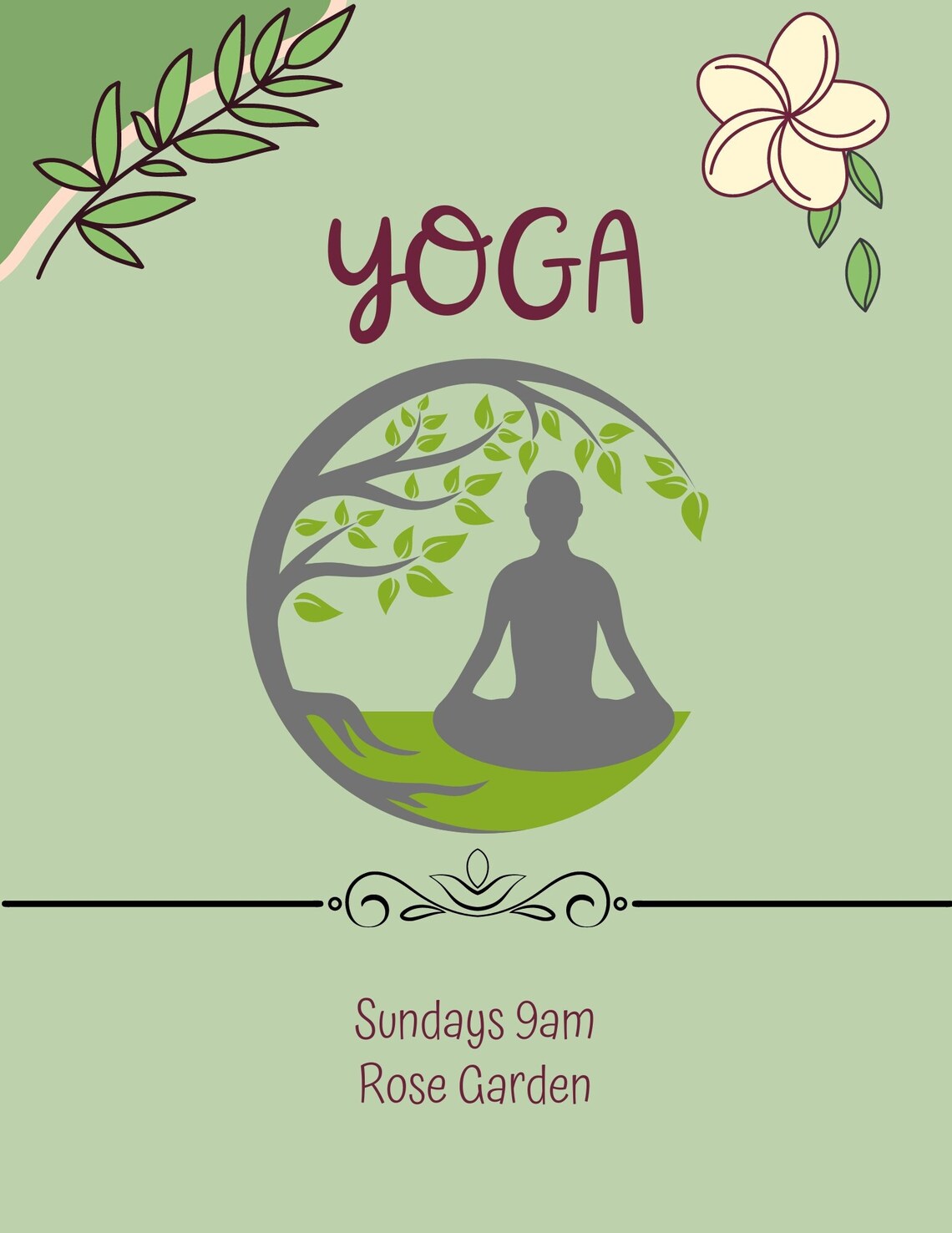 Yoga in the Park Meditation Flyer Party Invitation Digital Card ...