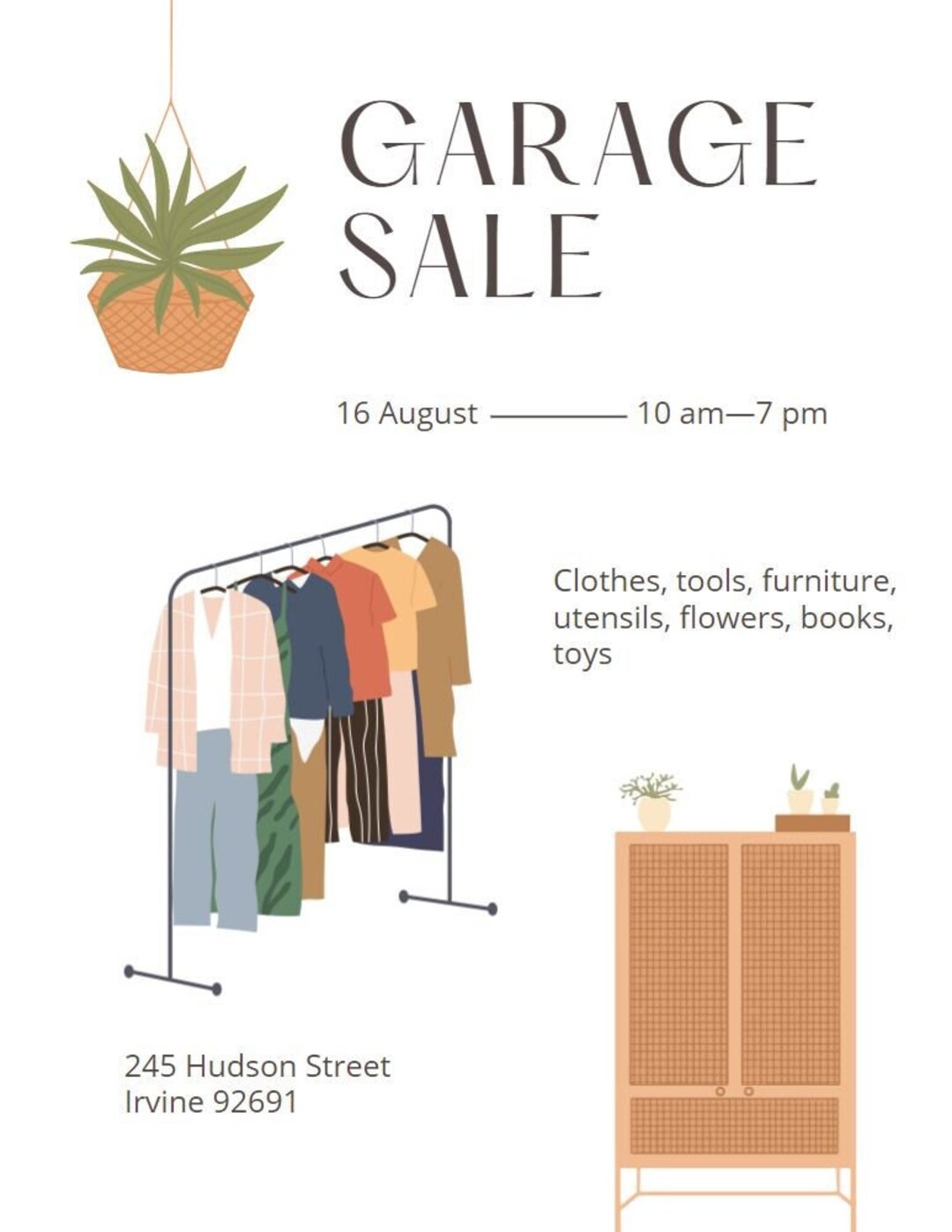 Yard Sale Garage Sale Flyer Party Invitation Digital Card Editable ...