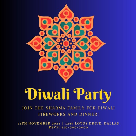 Free Printable, Customizable Diwali Invitation Templates, 46% OFF