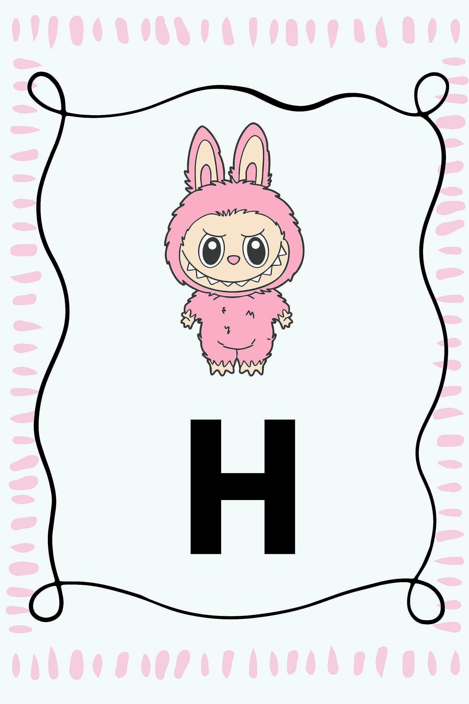 Labubu Happy Birthday Bunting Banner Template, Kids Cute Monsters ...