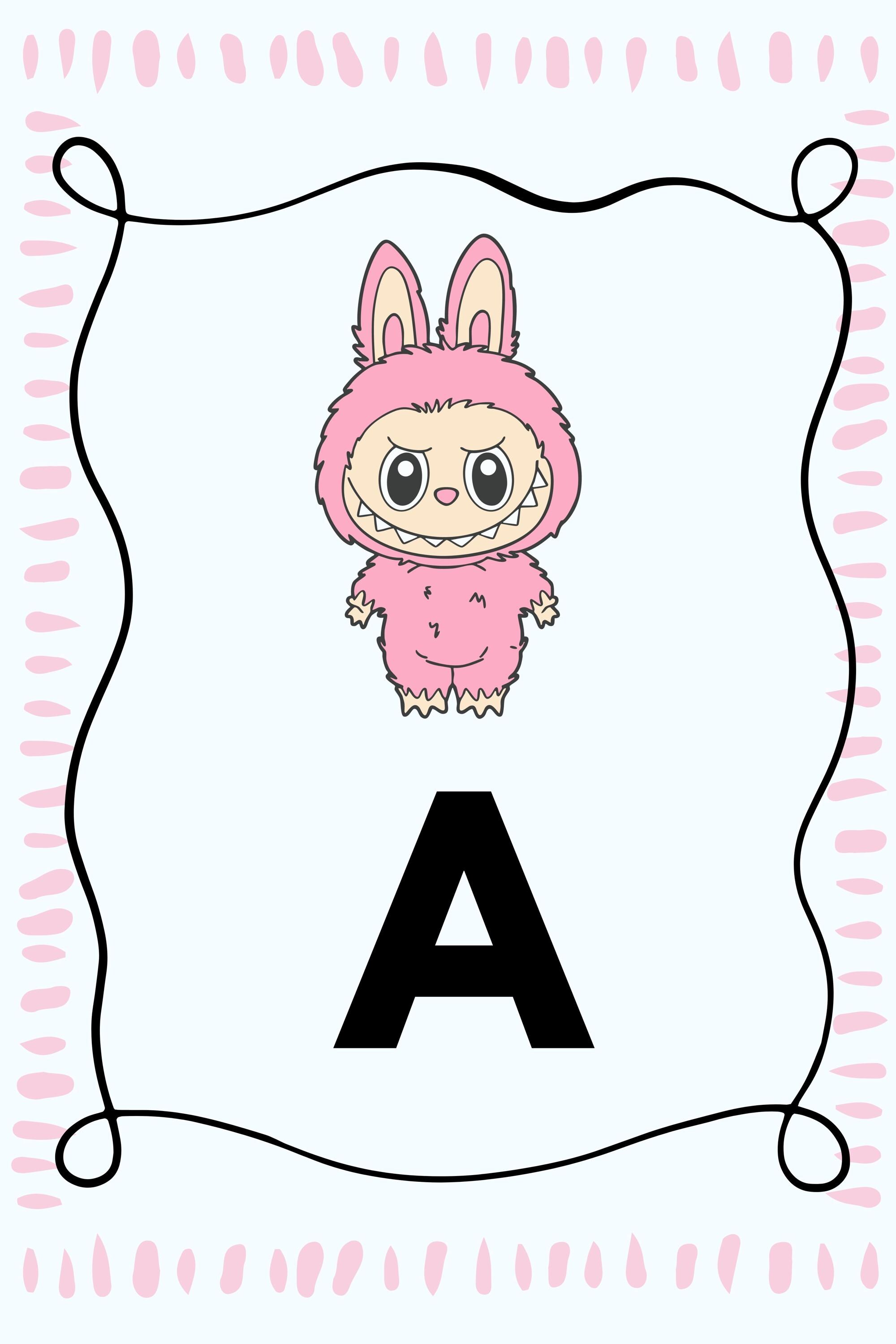 Labubu Happy Birthday Bunting Banner Template, Kids Cute Monsters ...