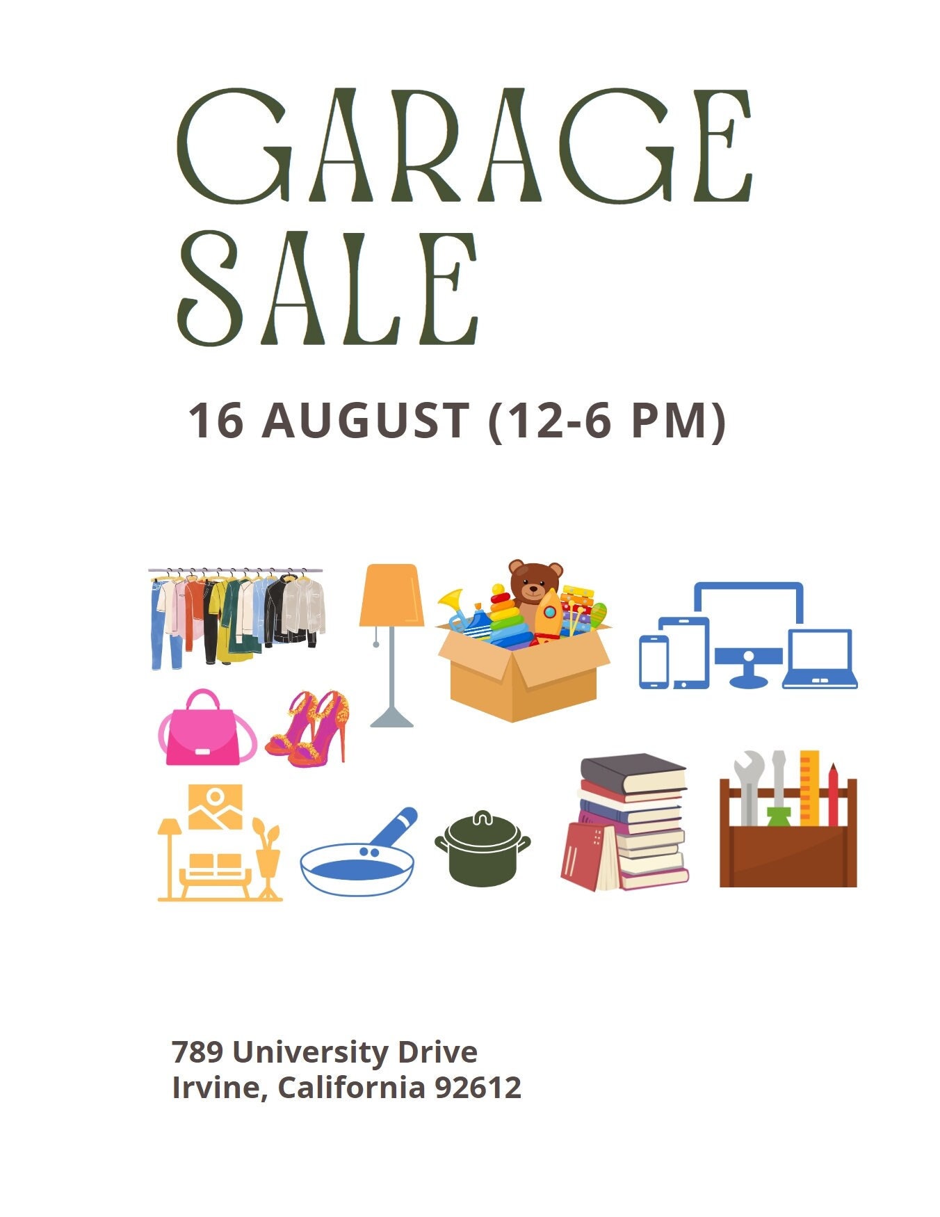 Yard Sale Garage Sale Flyer Party Invitation Digital Card Editable ...