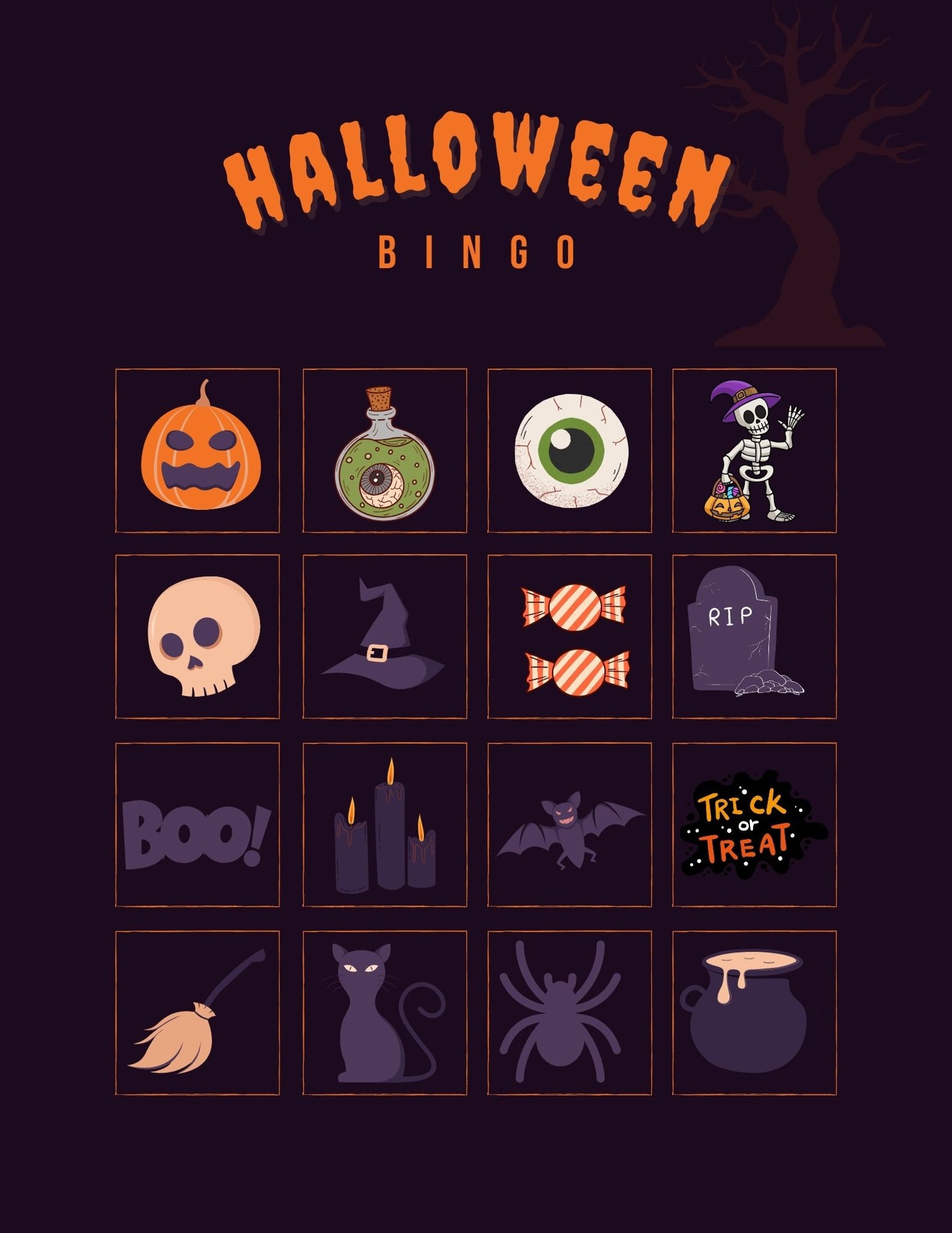 Halloween Bingo Cards, Printable Halloween Bingo, Halloween Party Game ...