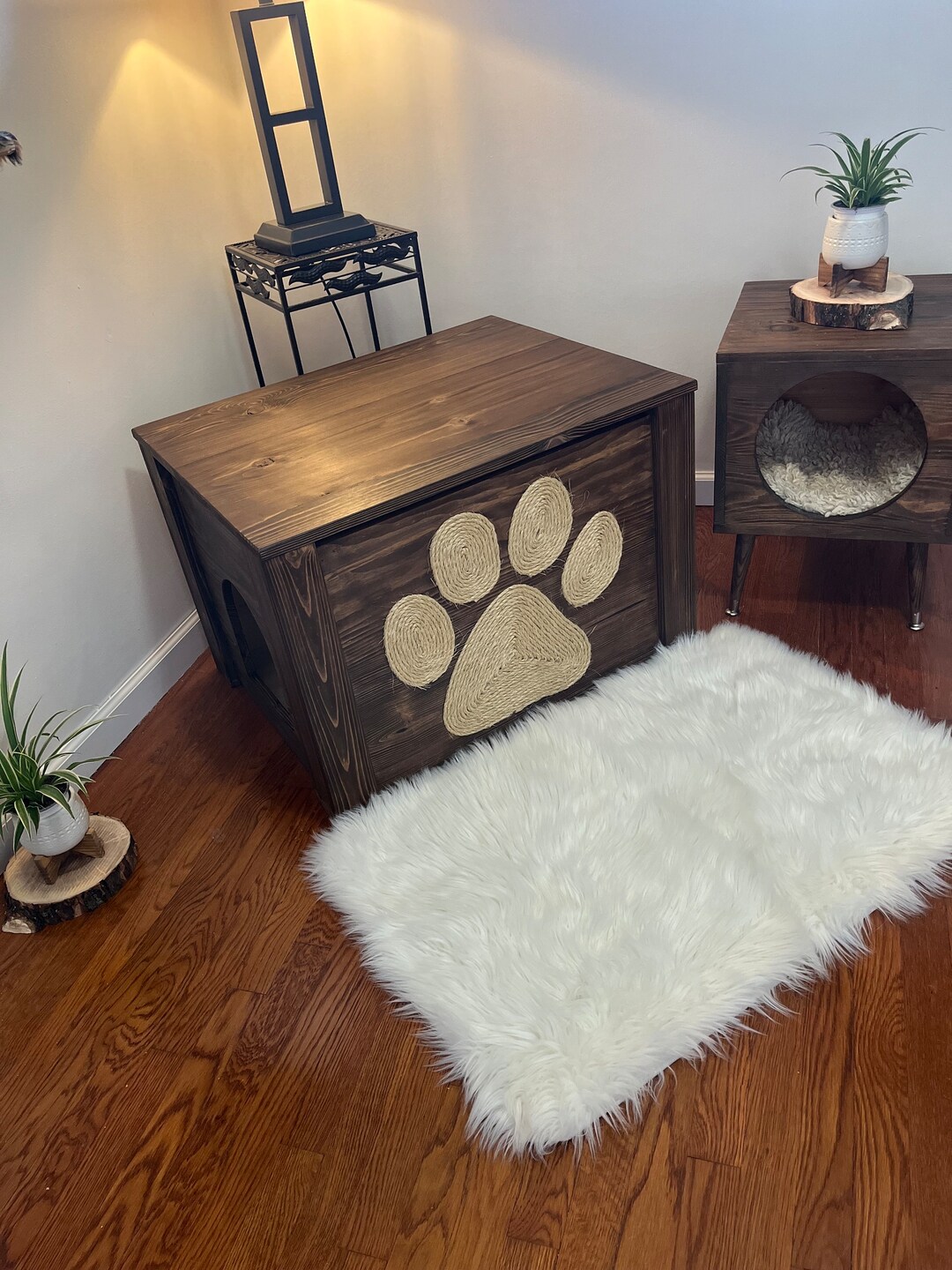 Cat Privacy Compartment W/ Paw Scratcher - Etsy