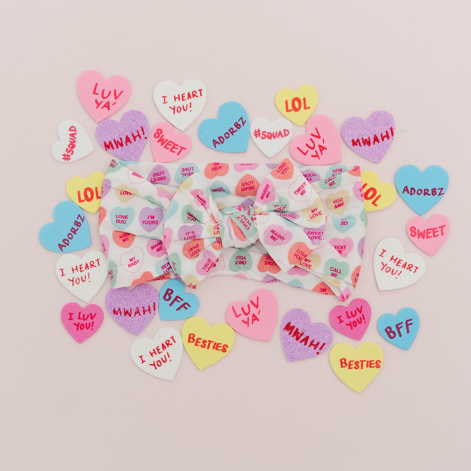 Conversation Candy Hearts Valentine Nylon Headband Valentine - Etsy