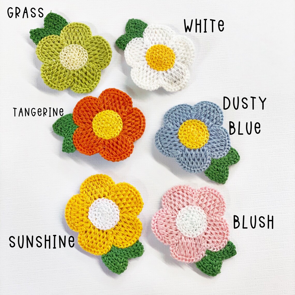 3 Crochet Flower Snap Clips Spring Hair Clips Flower Hair - Etsy