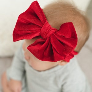 Big Velvet Loopy Headbands, Velvet Bow, Baby Velvet Headband, Velvet ...