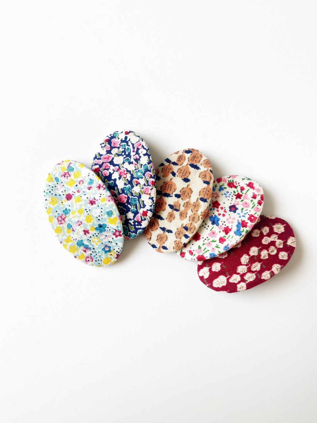 Set of 5 Flower Snap Clips, Fabric Hair Snap, Toddler Hair Snap, Girls ...