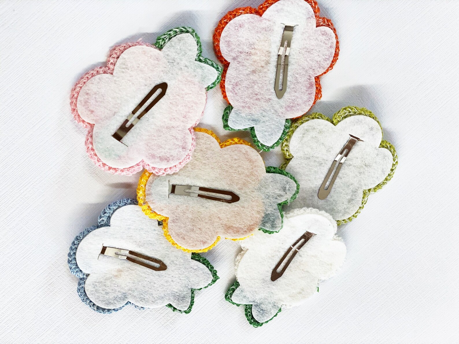 3 Crochet Flower Snap Clips Spring Hair Clips Flower Hair - Etsy