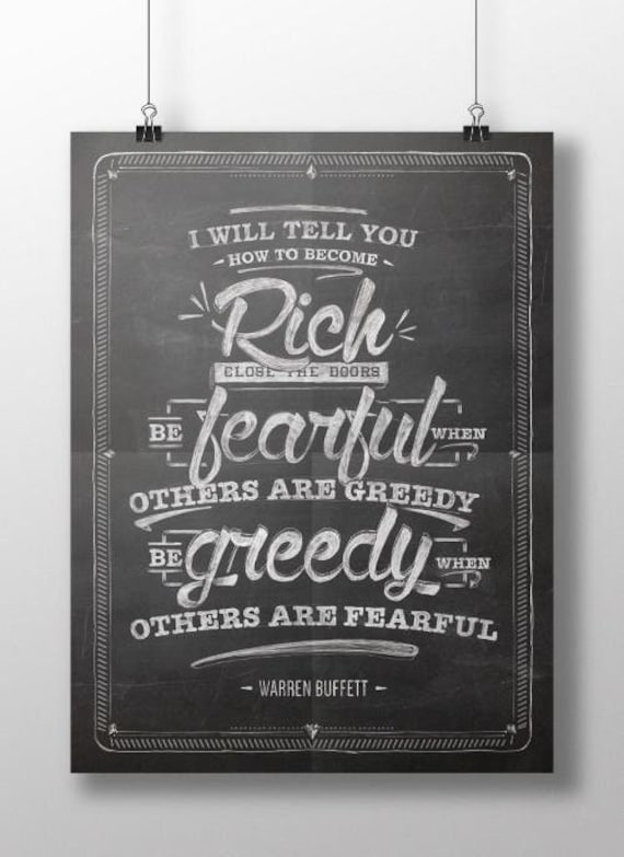 Warren Buffett's Most Famous Quote. Stock Market Poster | Etsy